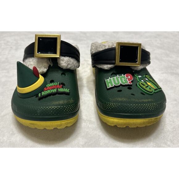 CROCS | Shoes | Buddy The Elf Crocs Fleece Lined Green Christmas Clogs ...
